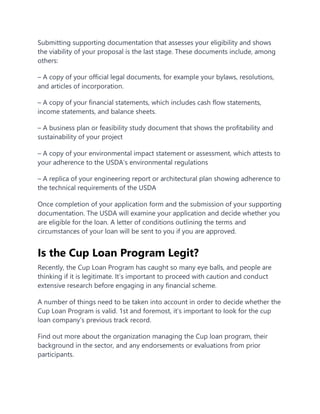 Cup Loan Program (PDF).pdf | Personal Loans | Personal Debt