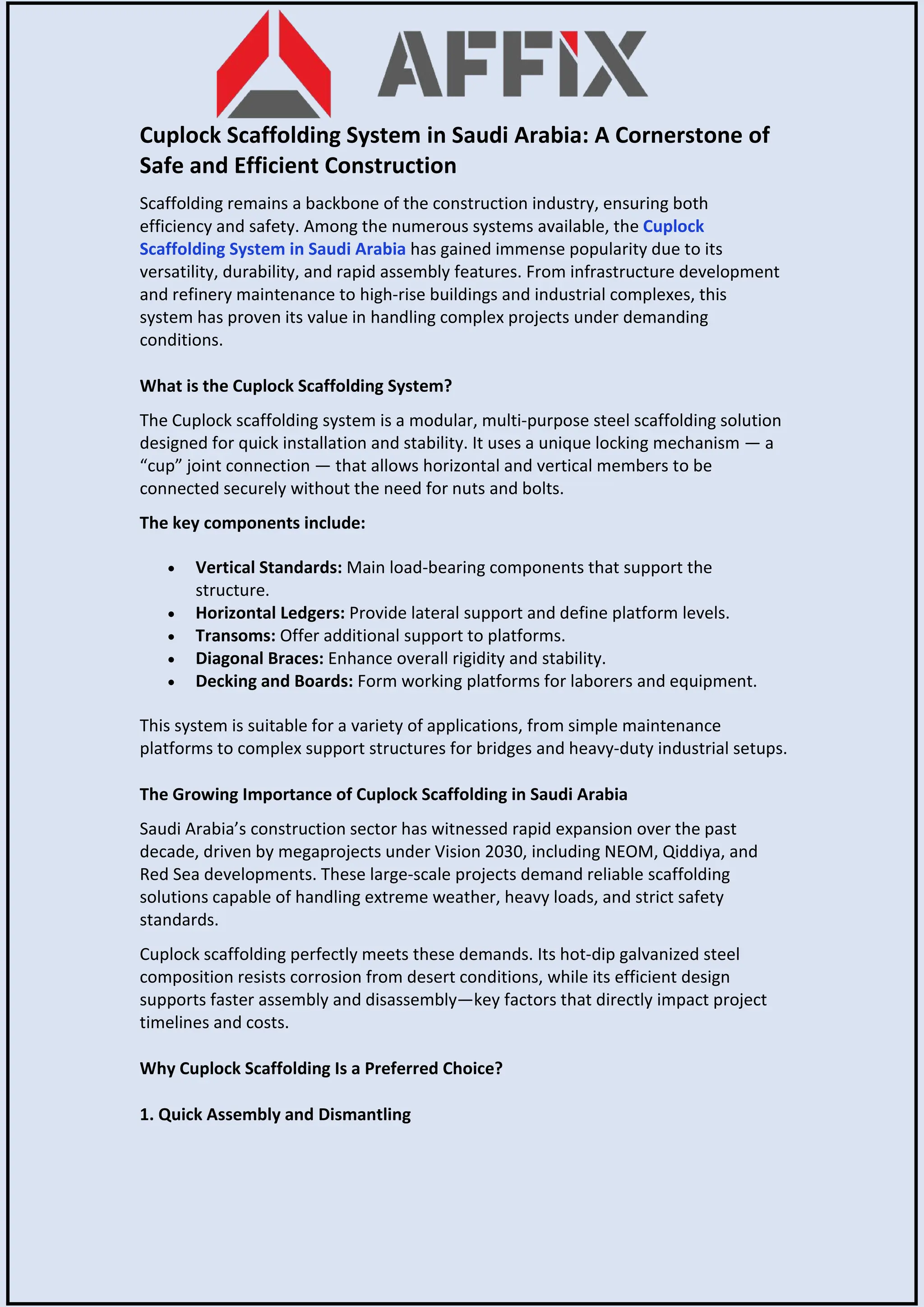 Cuplock Scaffolding System in Saudi Arabia | PDF