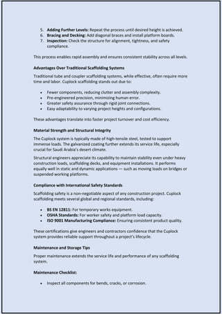 Cuplock Scaffolding System in Saudi Arabia | PDF