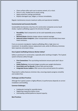 Cuplock Scaffolding System in Saudi Arabia | PDF