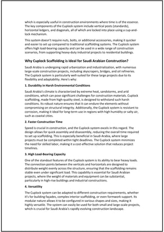 Cuplock System Scaffolding in Saudi Arabia and An Essential Solution ...