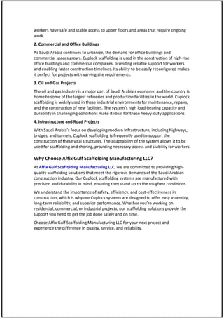 Cuplock System Scaffolding in Saudi Arabia and An Essential Solution ...