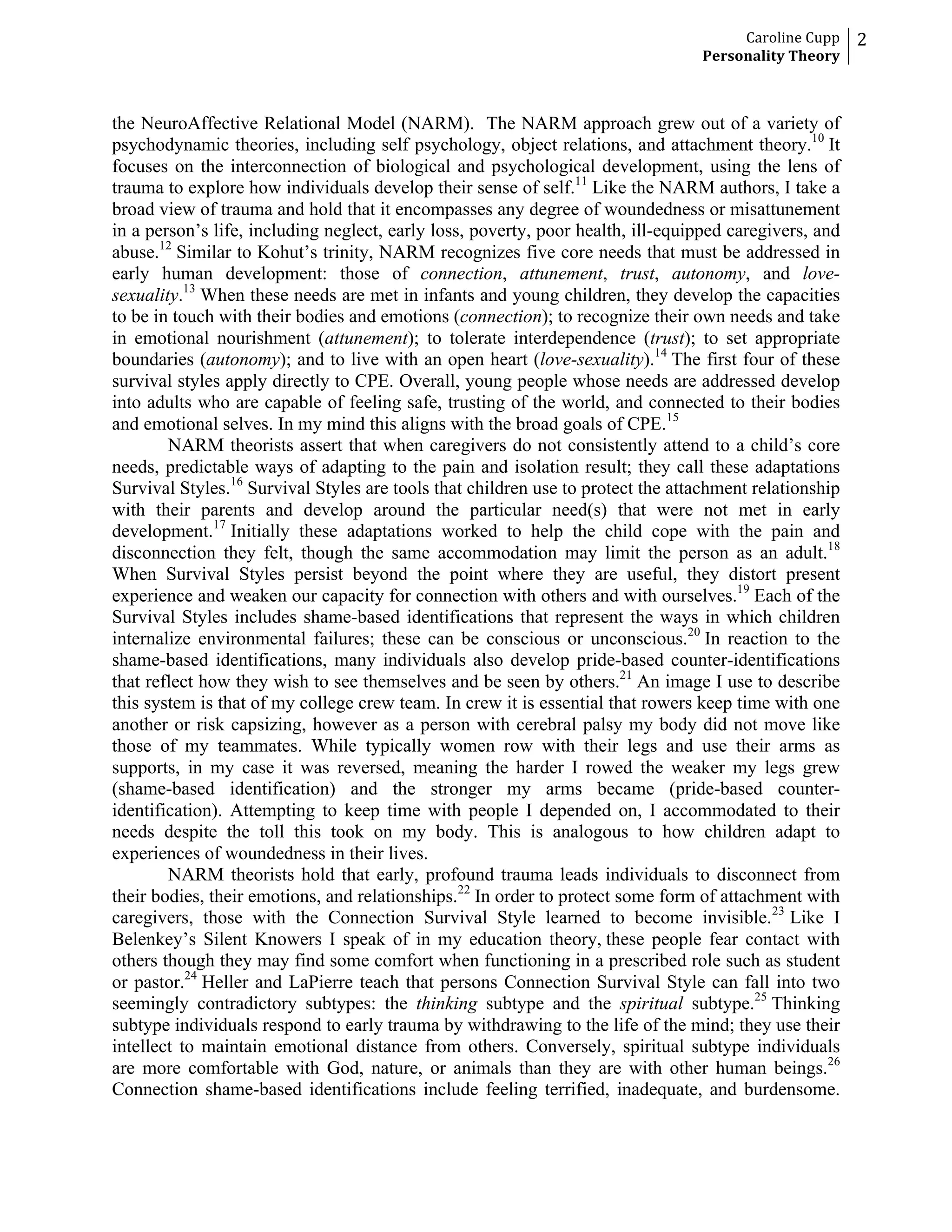 Cupp personality theory paper | PDF