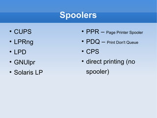 CUPS: Common UNIX Printing System | PPT