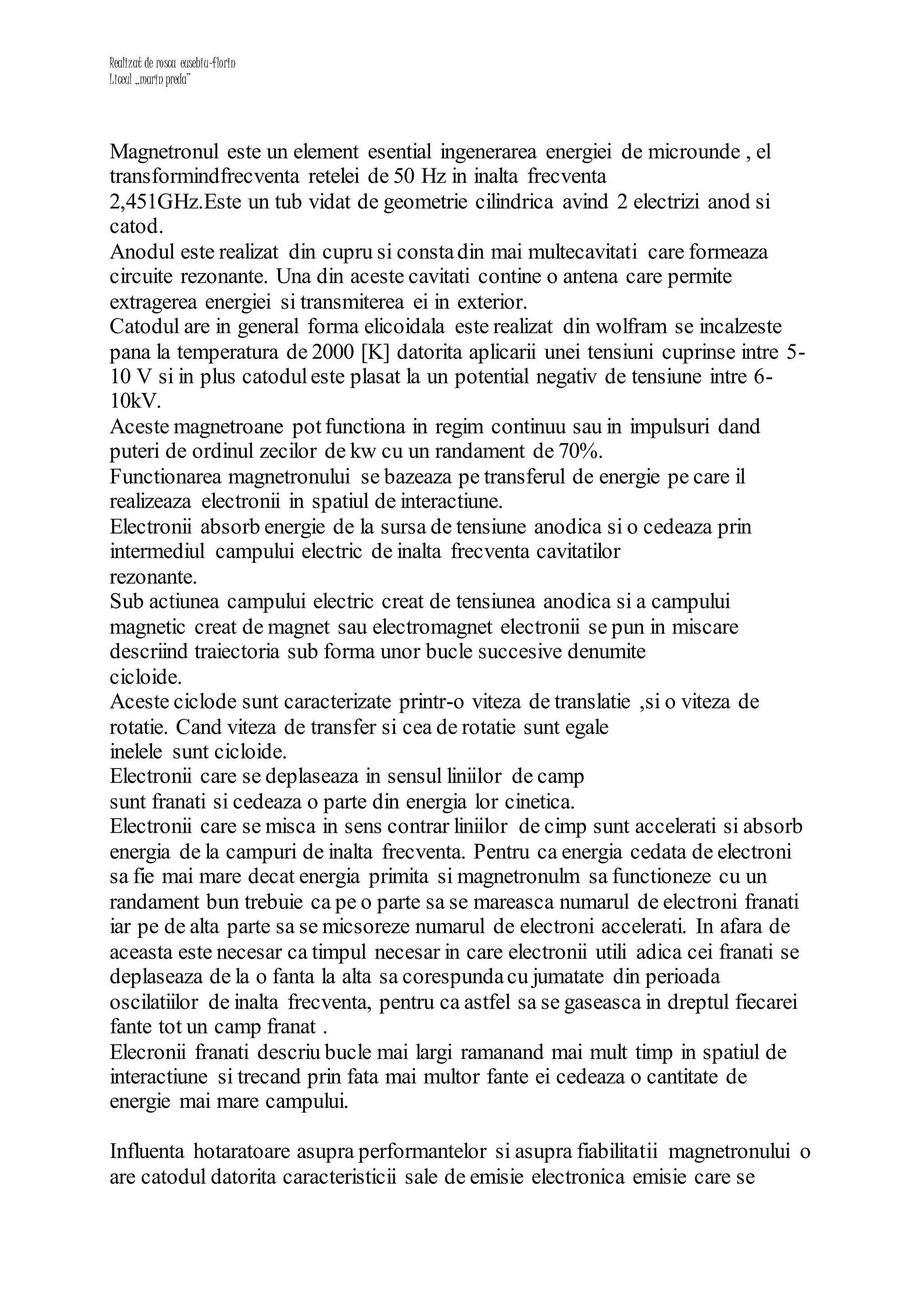 Cuptorul cu microunde | DOCX