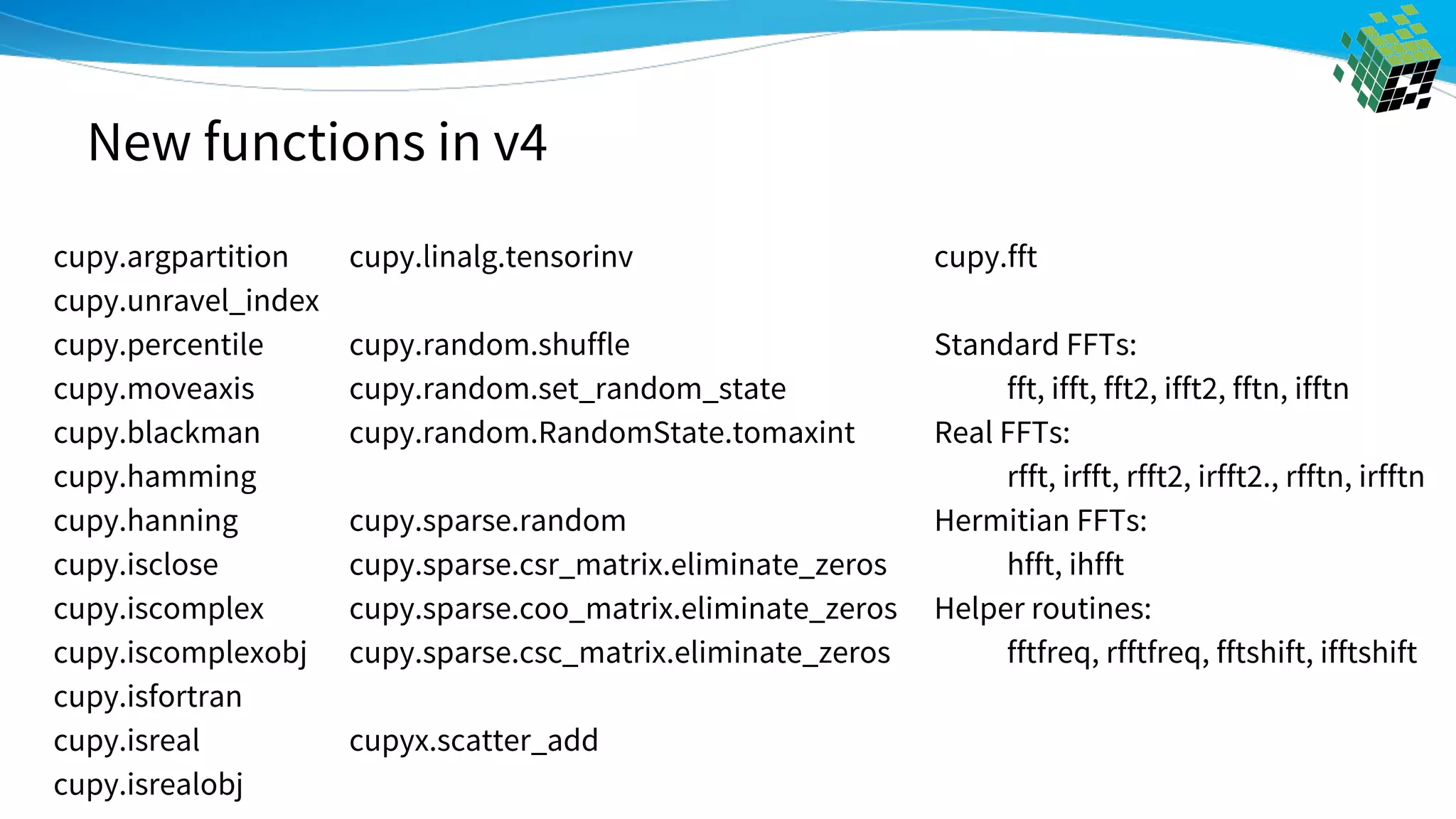 CuPy v4 and v5 roadmap | PDF
