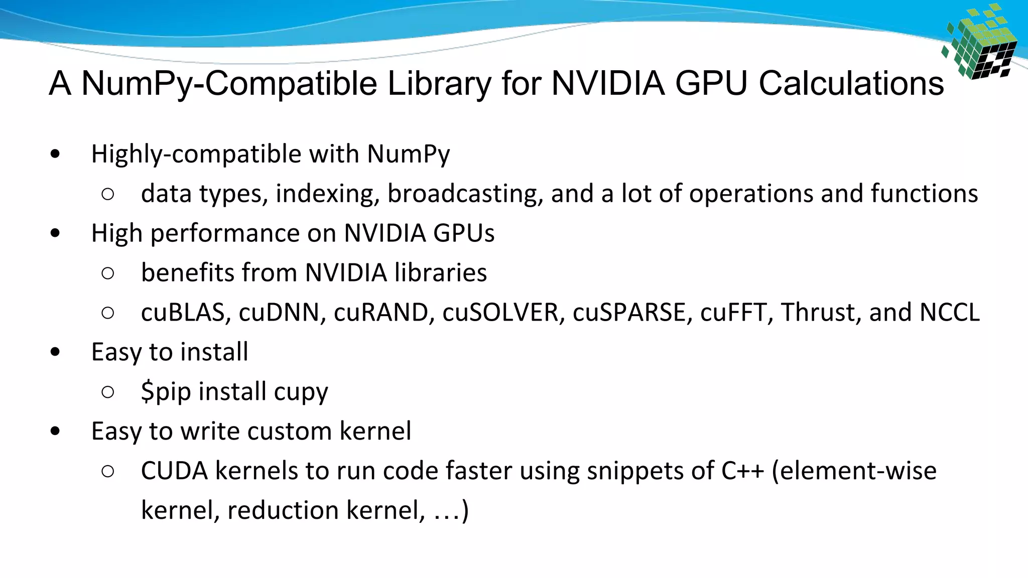 CuPy v4 and v5 roadmap | PDF