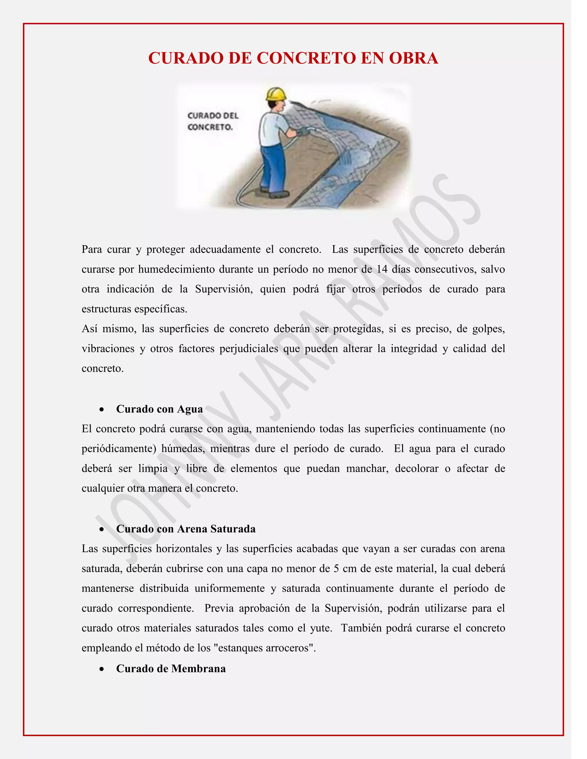 Curado de Concreto en Obra | PDF