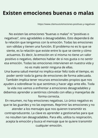 La importancia de las emociones en la vida | PDF