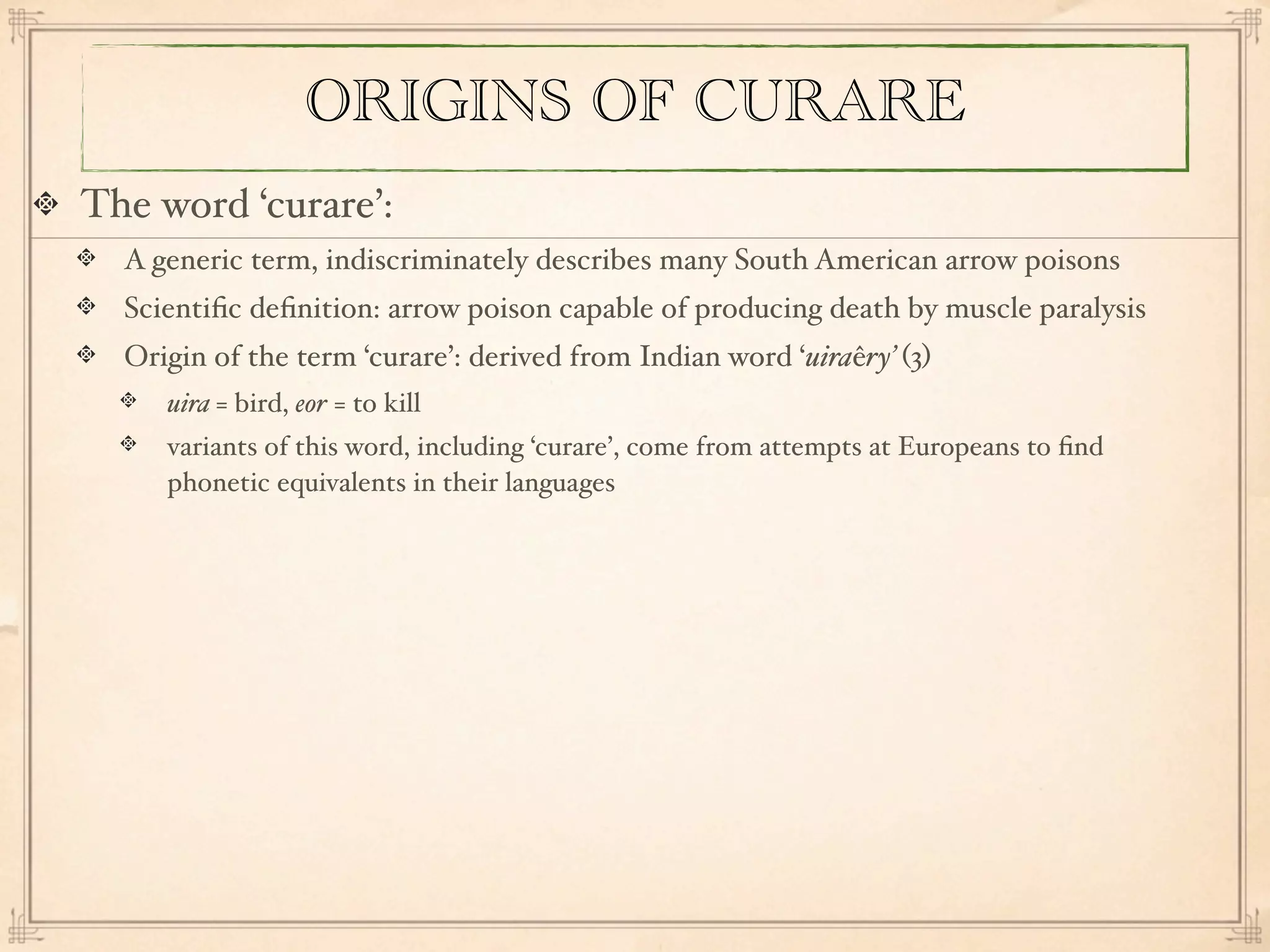 Curare Presentation | KEY