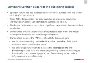 The value of data curation as part of the publishing process | PPT