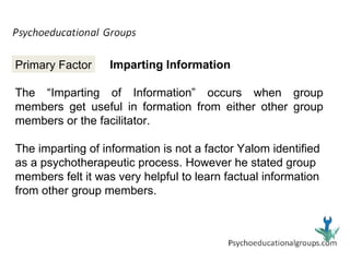 Curative factors in Psychoeducational Groups | PPT