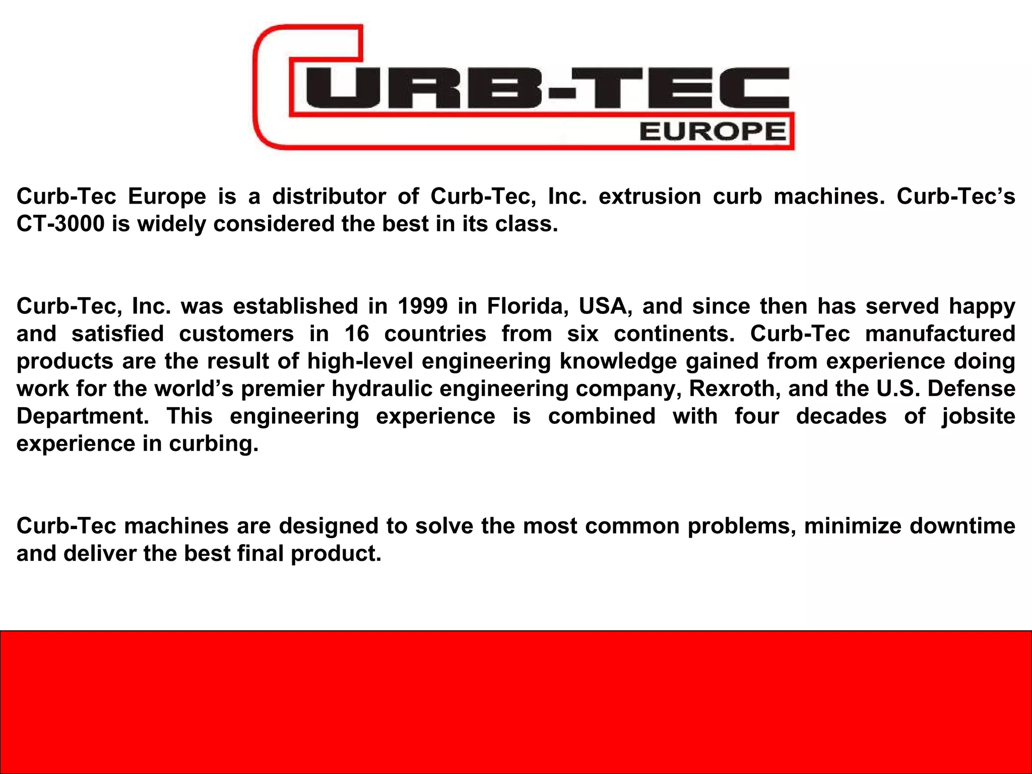 Curb Tec Manufactured Products Snapshot, 2009b | PPS