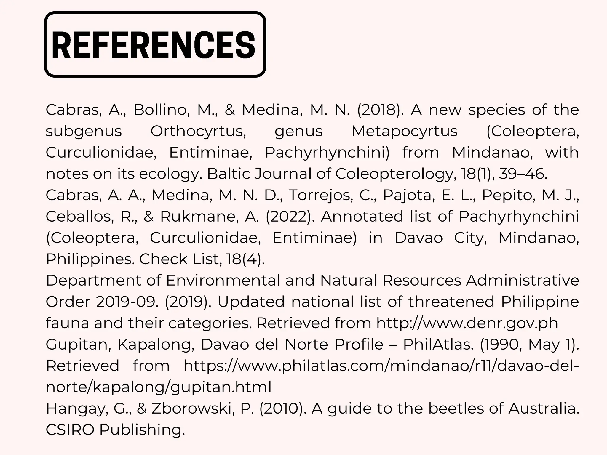 CURCULIONIDAE FAUNA IN THE FOREST OF GUPITAN, KAPALONG, DAVAO DEL NORTE ...