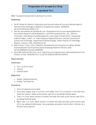 Curcumin eye drop | DOCX