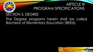 Bachelor of Elementary Education Curriculum | PPTX
