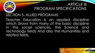 Bachelor of Elementary Education Curriculum | PPTX