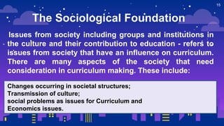 philosophical sociological psychological of curriculum development | PPTX