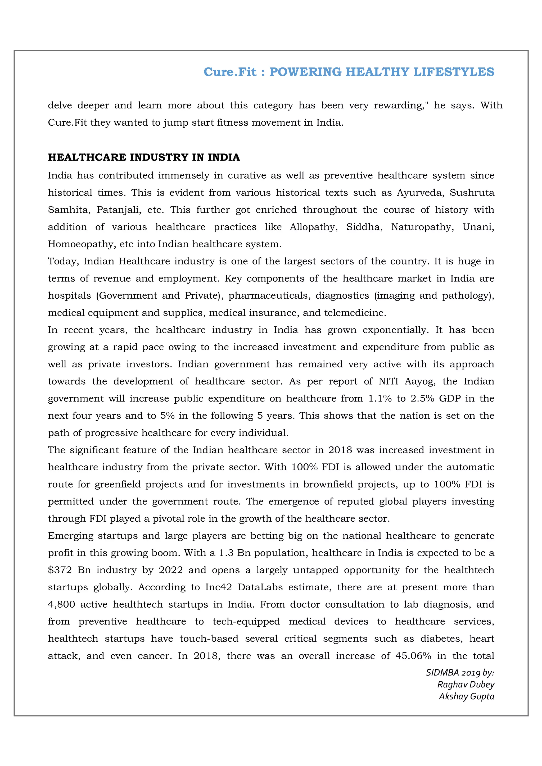 Cure.fit -powering healthy lifestyles | PDF