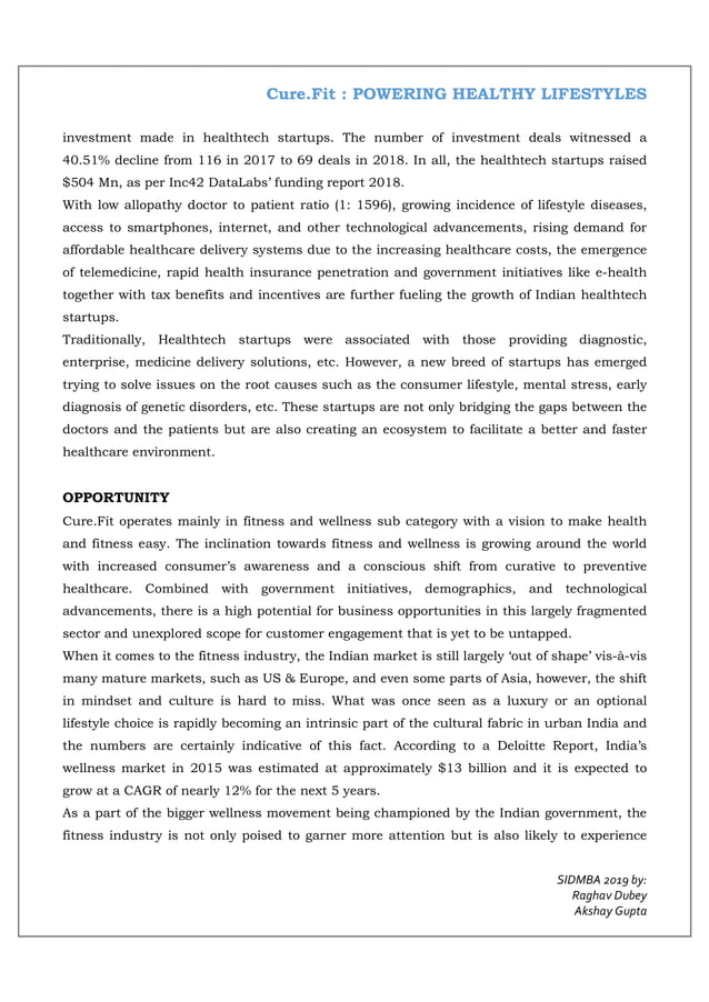 Cure.fit -powering healthy lifestyles | PDF