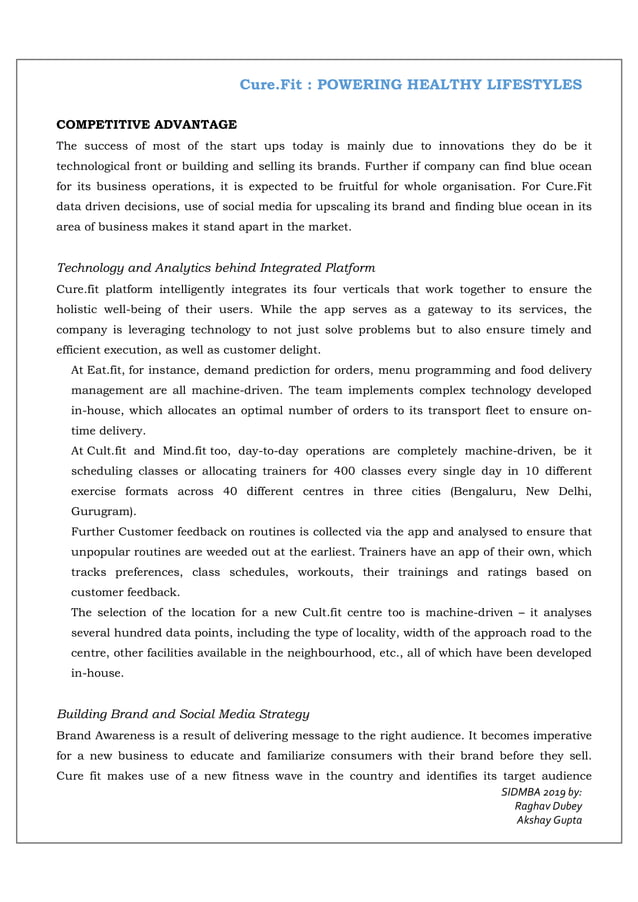 Cure.fit -powering healthy lifestyles | PDF