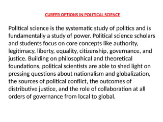 career option in political Science afterXII | PPTX