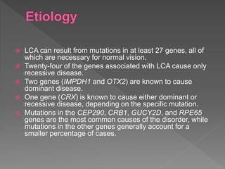 Cure of leber congenital amaurosis | PPTX