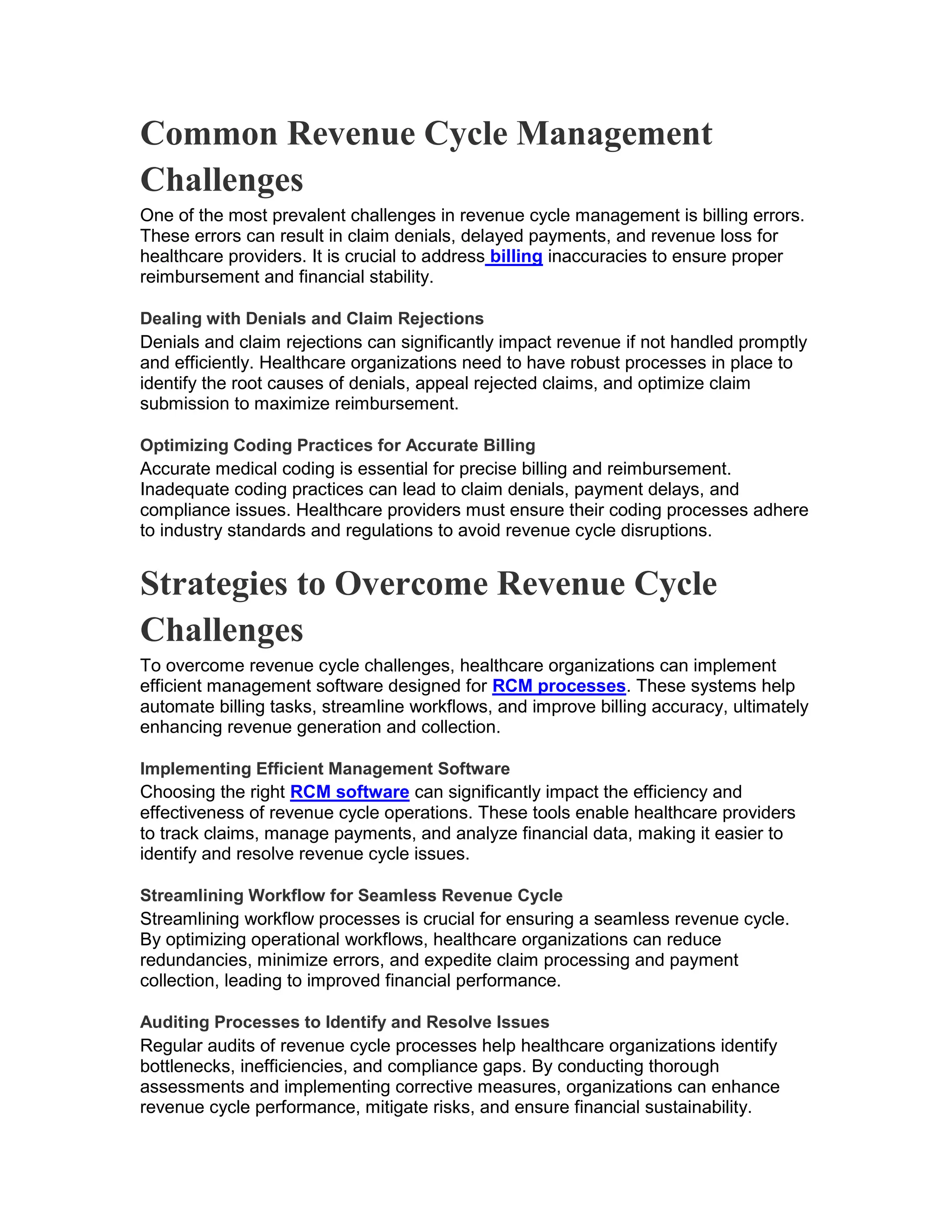 How to Overcome Revenue Cycle Management Healthcare Challenges | PDF ...