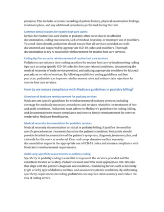 Top 10 Most Common ICD-10 Codes Used in Podiatry Practices | PDF