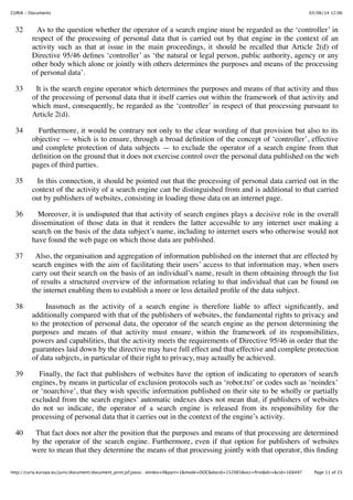 Curia case c‑131-12 gonzalez versus google | PDF