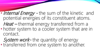 The First Law of Thermodynamics | PPT