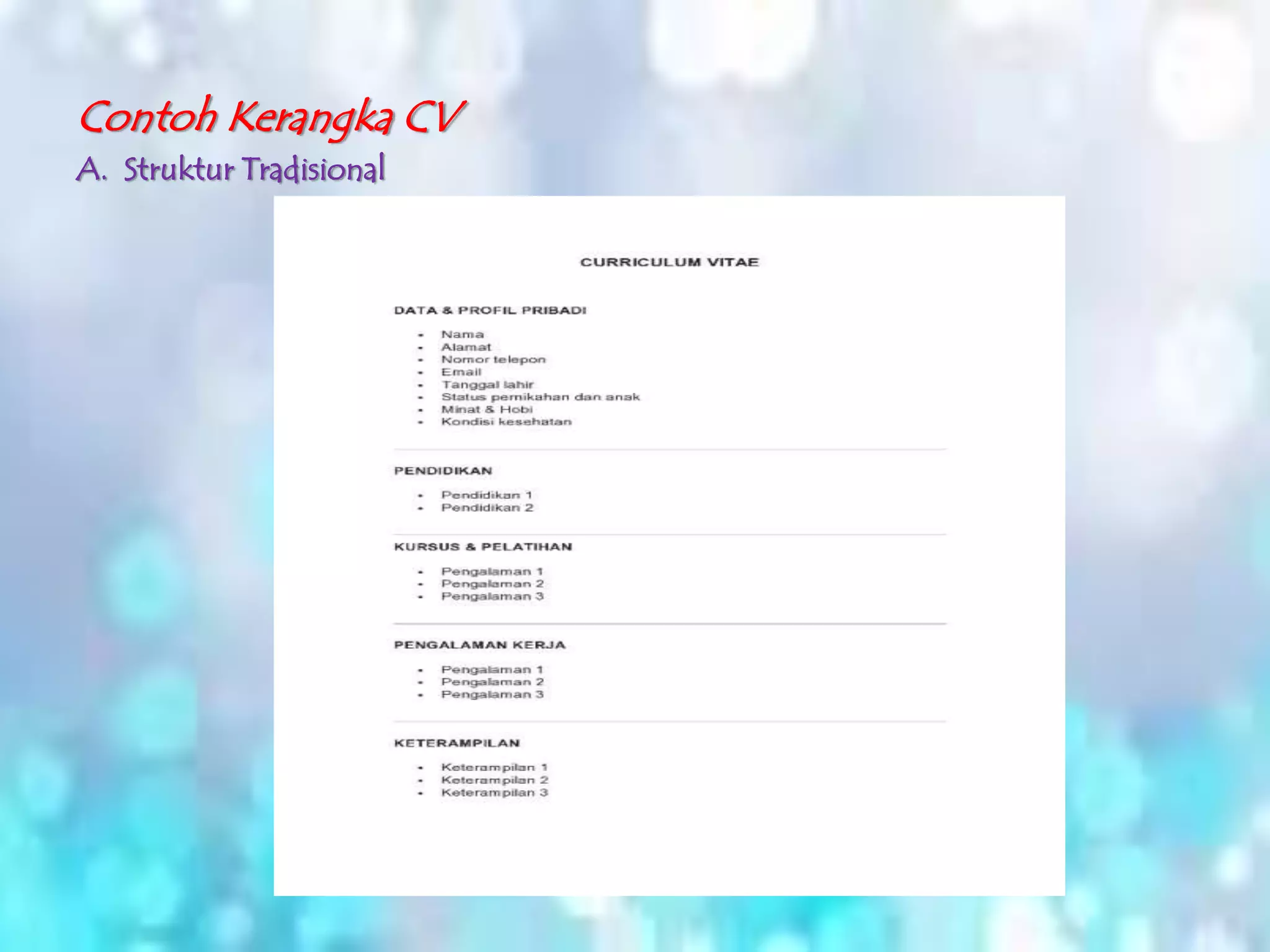 Curicullum Vitae (CV) | PPTX