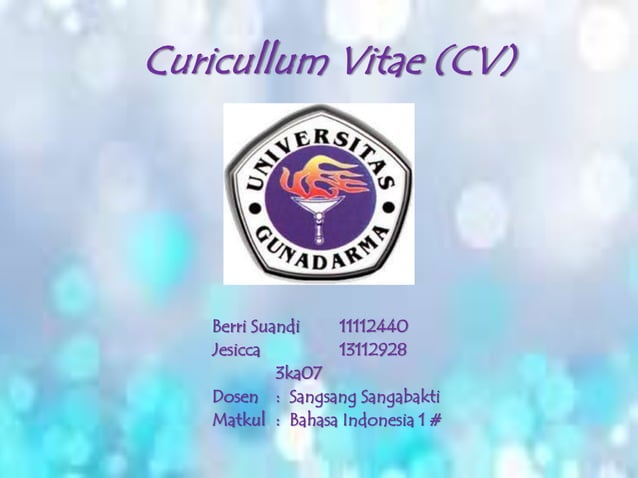 Curicullum Vitae (CV) | PPTX