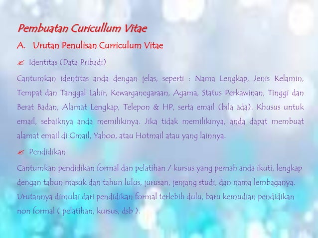 Curicullum Vitae (CV) | PPTX