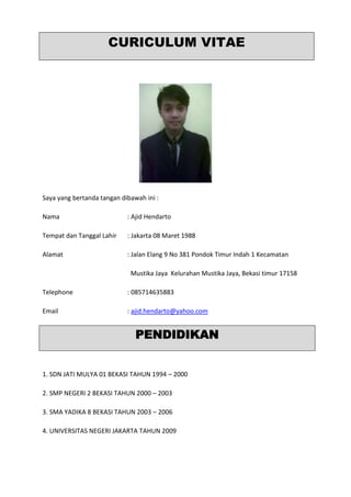 Curiculum vitae | PDF