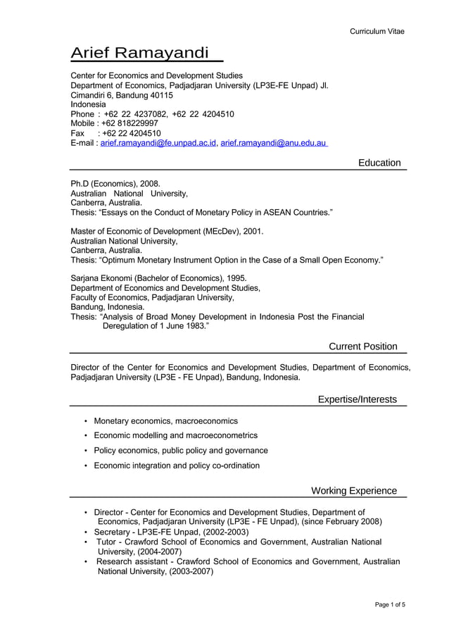 Curiculum vitae yandi | PDF