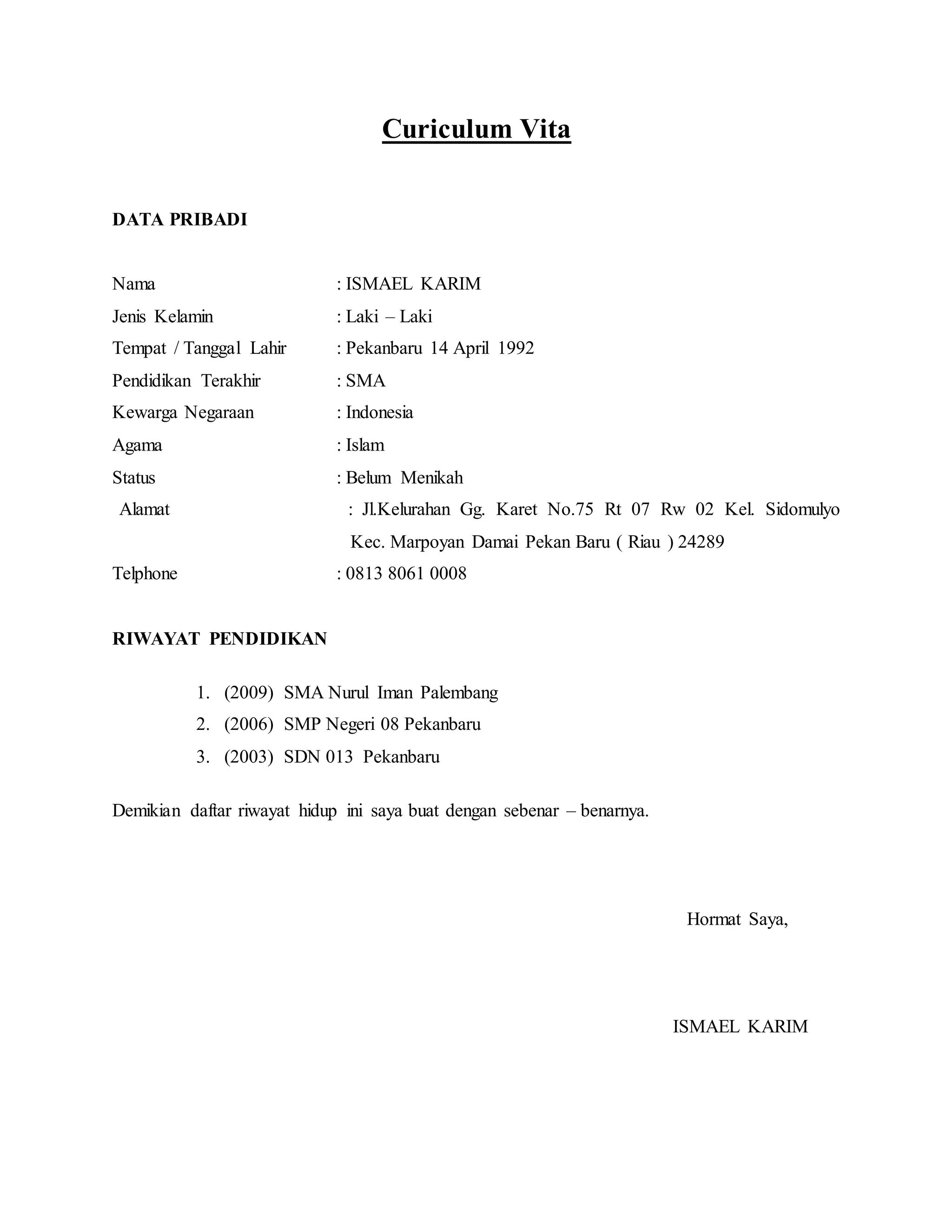 Curiculum vita iis | PDF