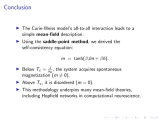 Spin Glass Models of Neural Networks: The Curie-Weiss Model from ...
