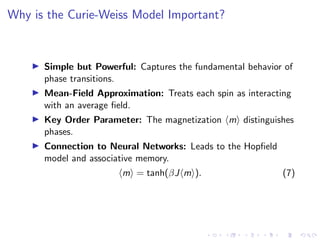 Spin Glass Models of Neural Networks: The Curie-Weiss Model from ...