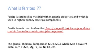 Curie temperature of ferrites | PPTX | Chemistry | Science