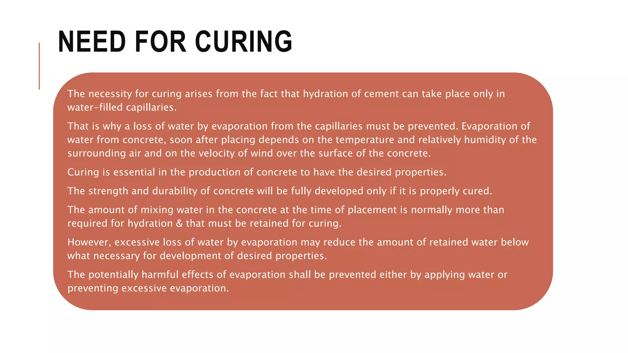 Curing method, Curing Compound classification as per ASTM C-309 | PPTX