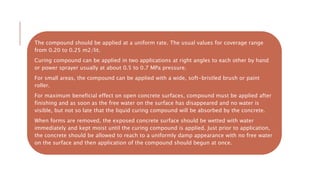 Curing method, Curing Compound classification as per ASTM C-309 | PPTX