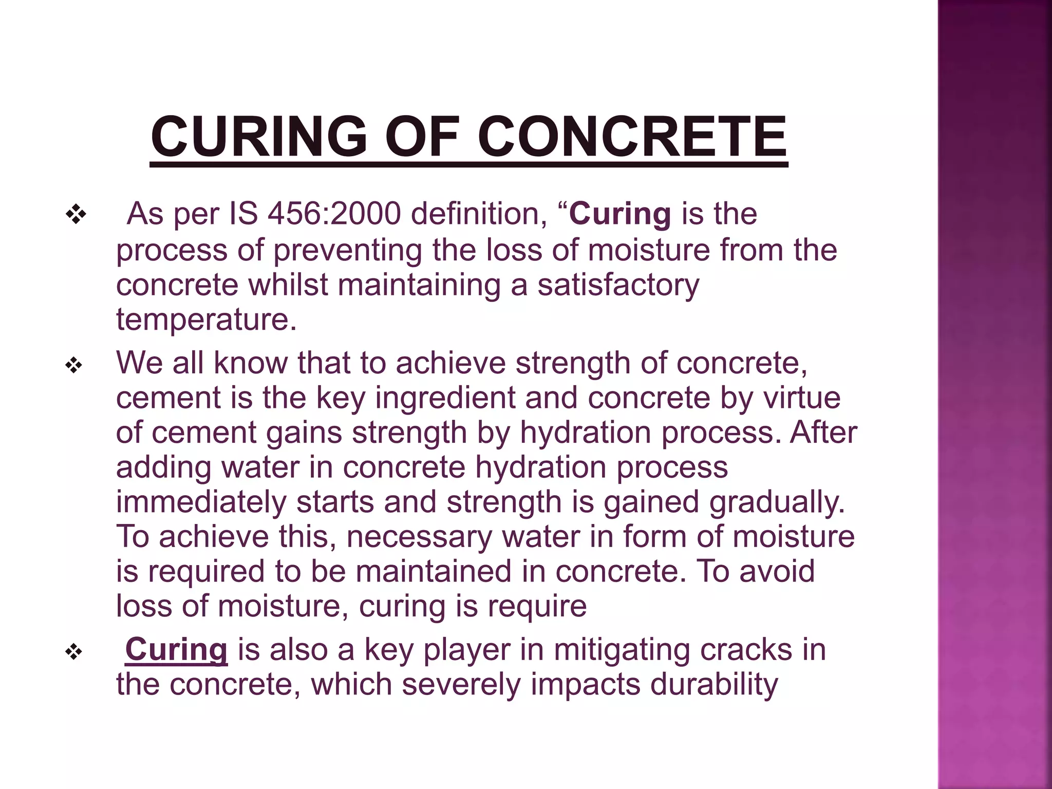 Curing of concrete | PPTX