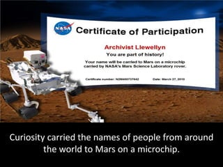 Curiosity rover robotic geologist | PPT