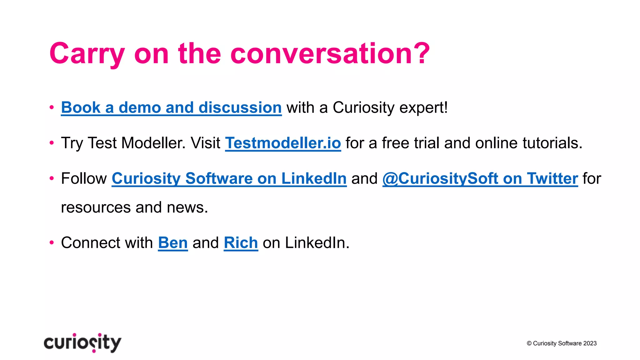 Curiosity Software Presents Modelling For Continuous Testing Ppt