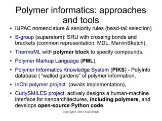 Application of CurlySMILES to the encoding of polymer systems | PDF