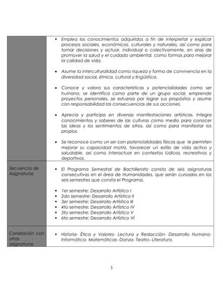 Currículo para desarrollo artístico. | DOC