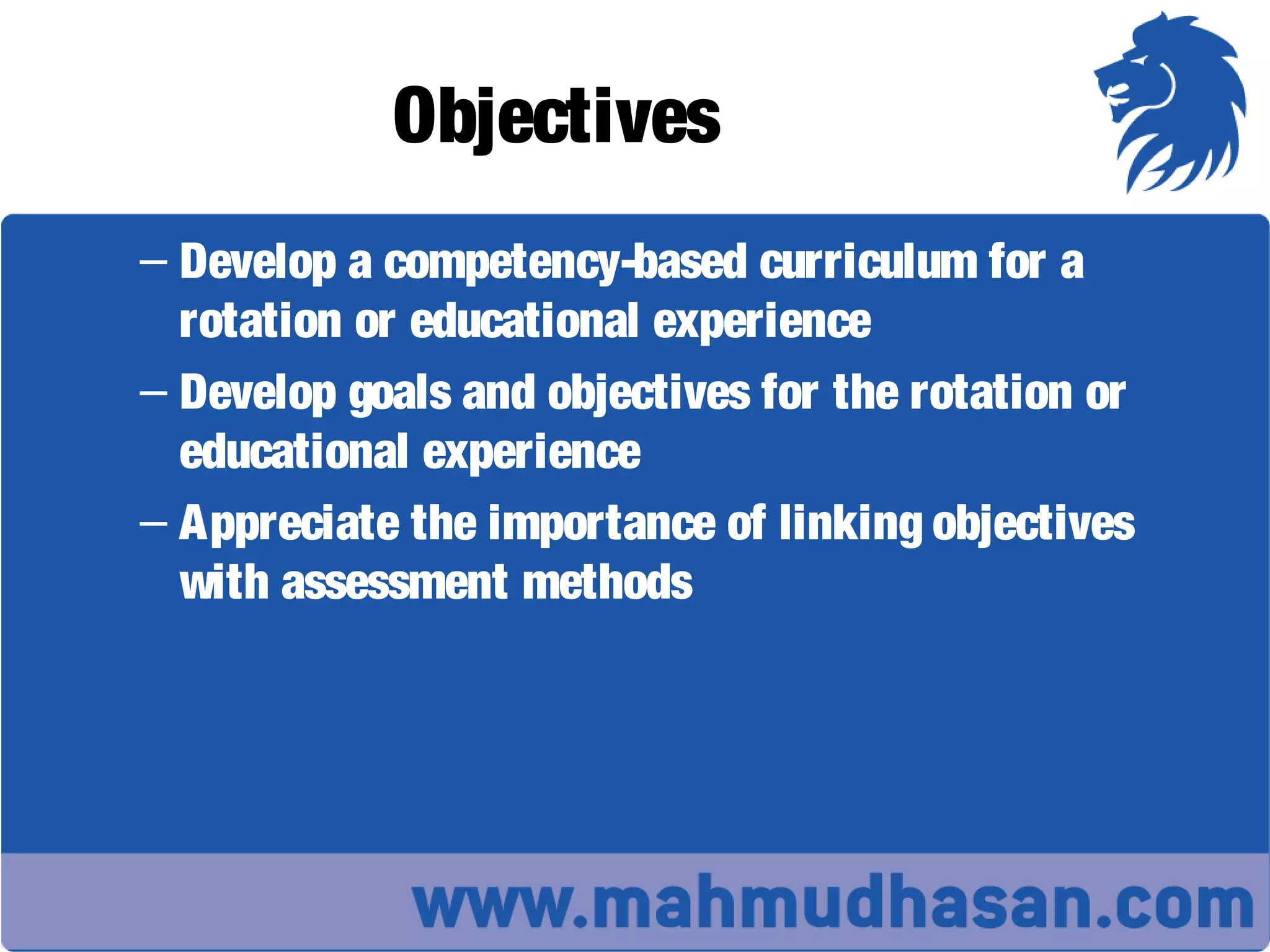 Curriculum development in medical education | PPT