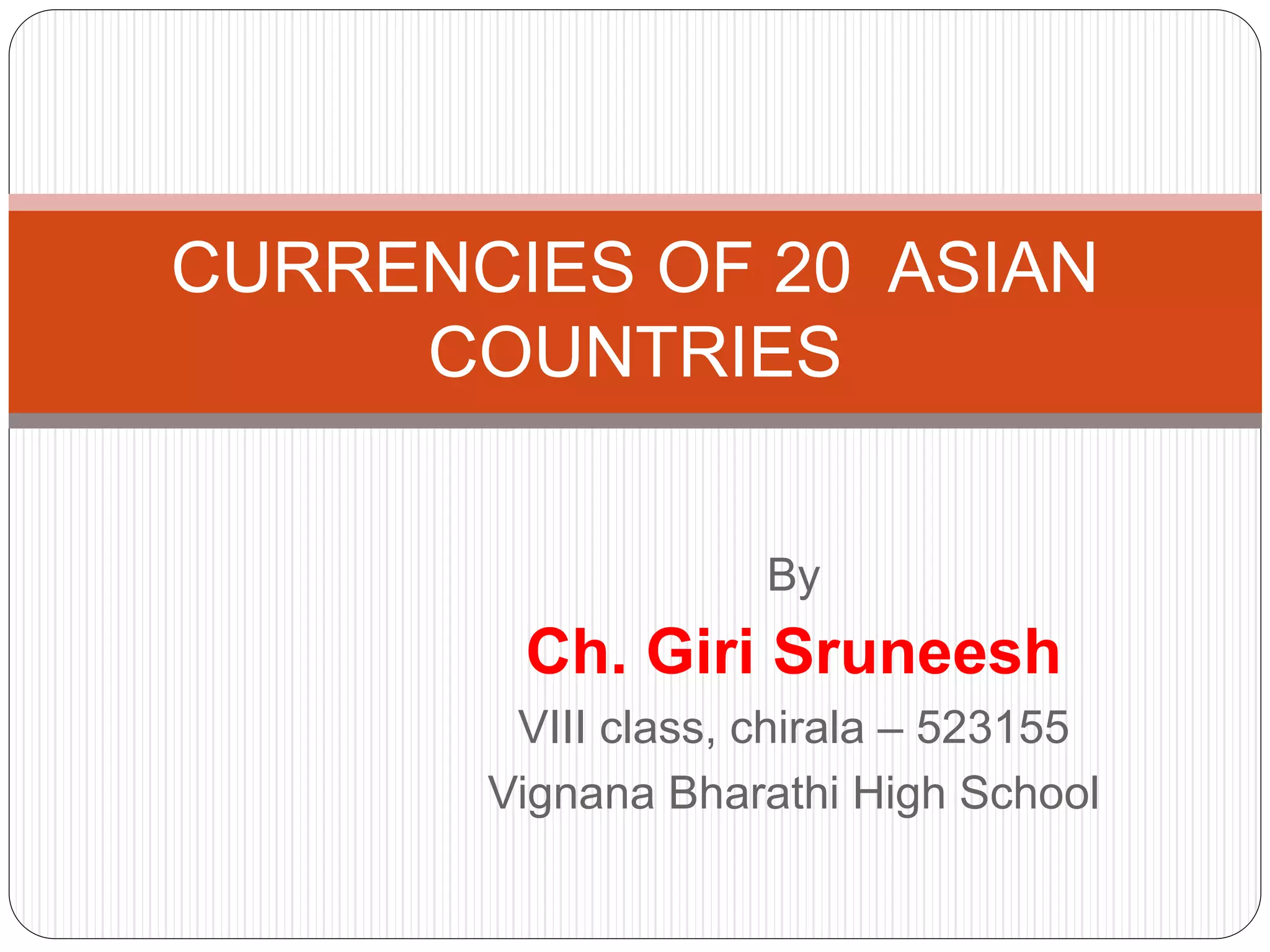 Currencies of 20 coun | PPTX