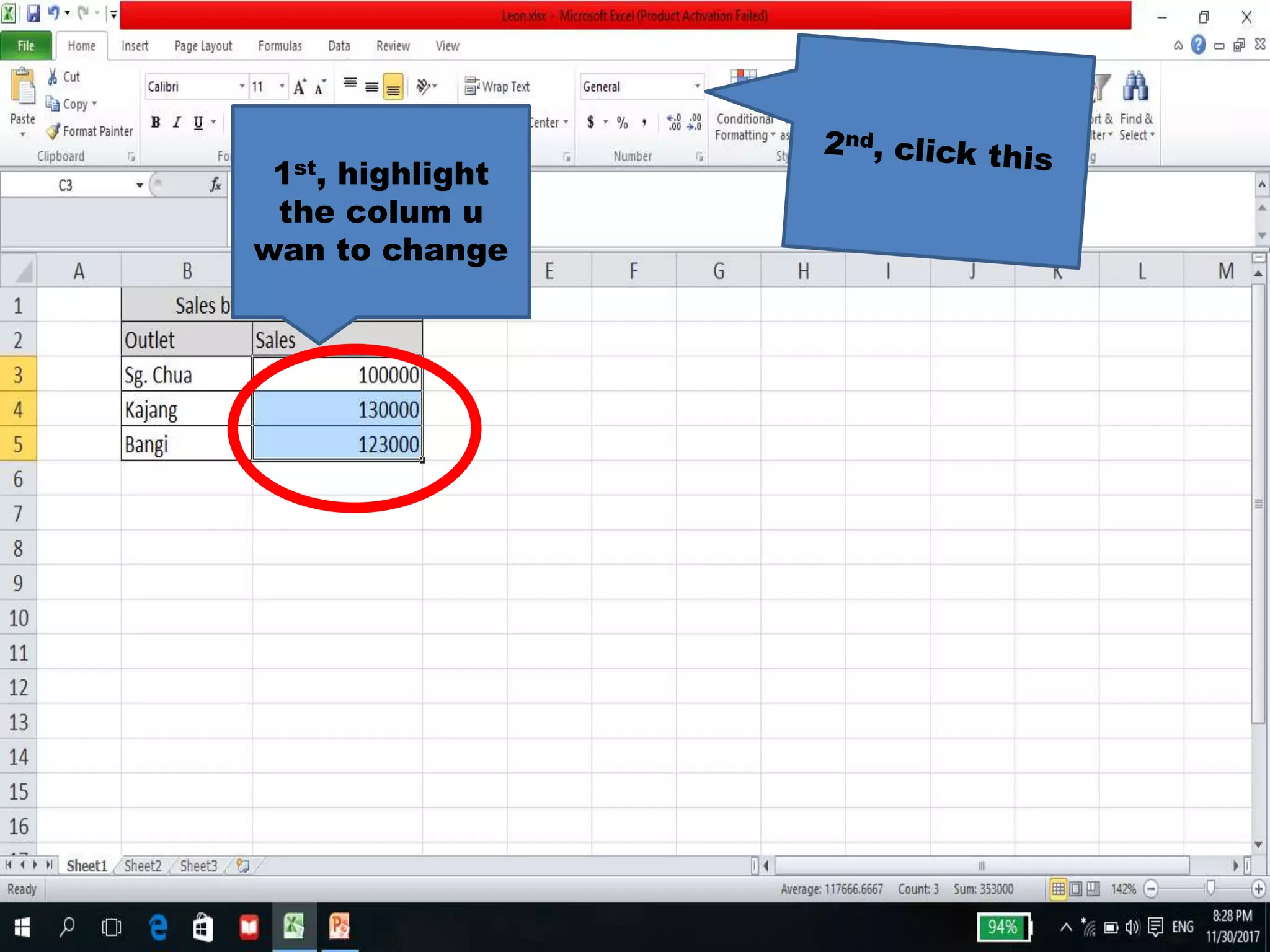 How to change numbers to currency format | PPT